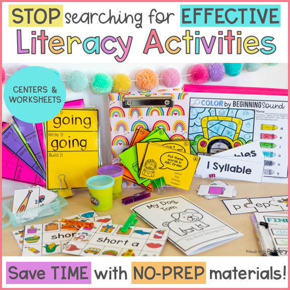 1st Grade Back to School Literacy Centers, Worksheets & Reader – Proud ...