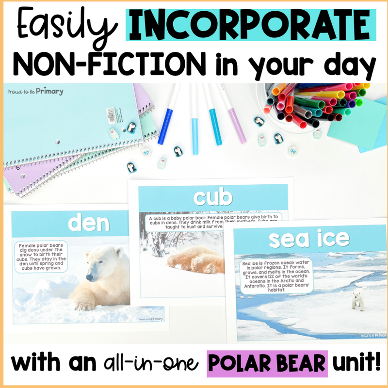 Polar Bear Winter Craft Writing Science Activities - All About Polar B