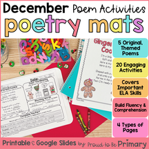 Christmas Holiday Poem Reading Activity December Morning Work Workshee