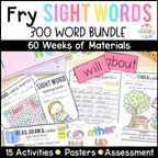 Fry 300 Sight Word List Activities, Books, Worksheets & Assessments