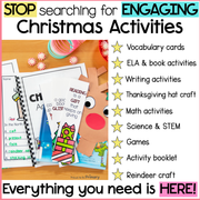 Christmas Activities - Reindeer Craft, Games, Santa Letter - Math & Li