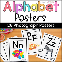 Letters of the Alphabet Posters With Real Pictures Bulletin Board Flas