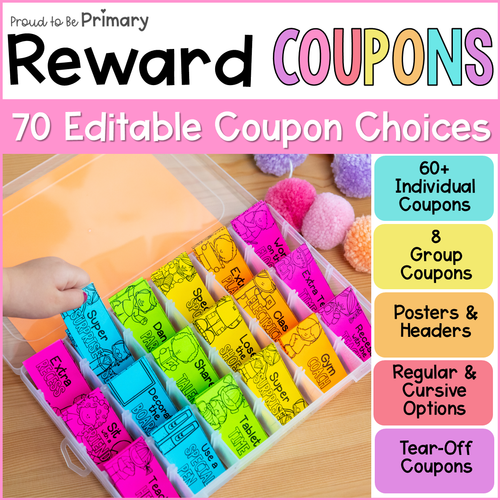Student & Class Reward Coupons EDITABLE - Classroom Management