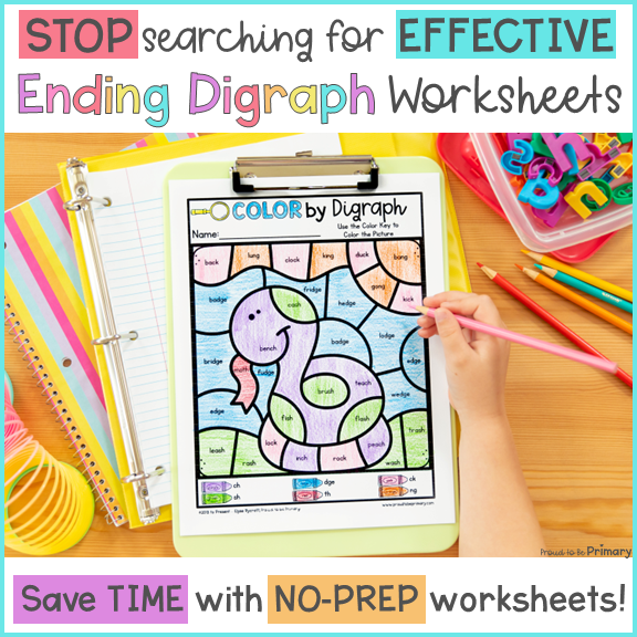 Ending Digraph Worksheets, Word Work, & Readers: ch, th, sh, ck, tch ...