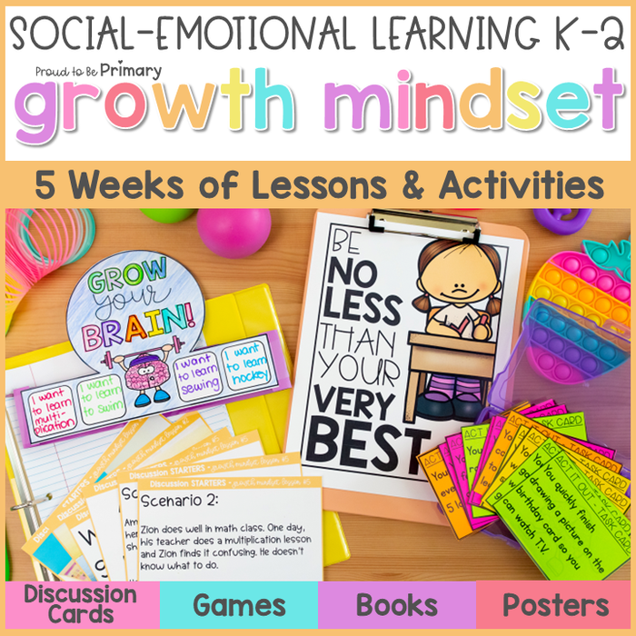 Growth Mindset Social Emotional Learning Activities Posters Worksheets