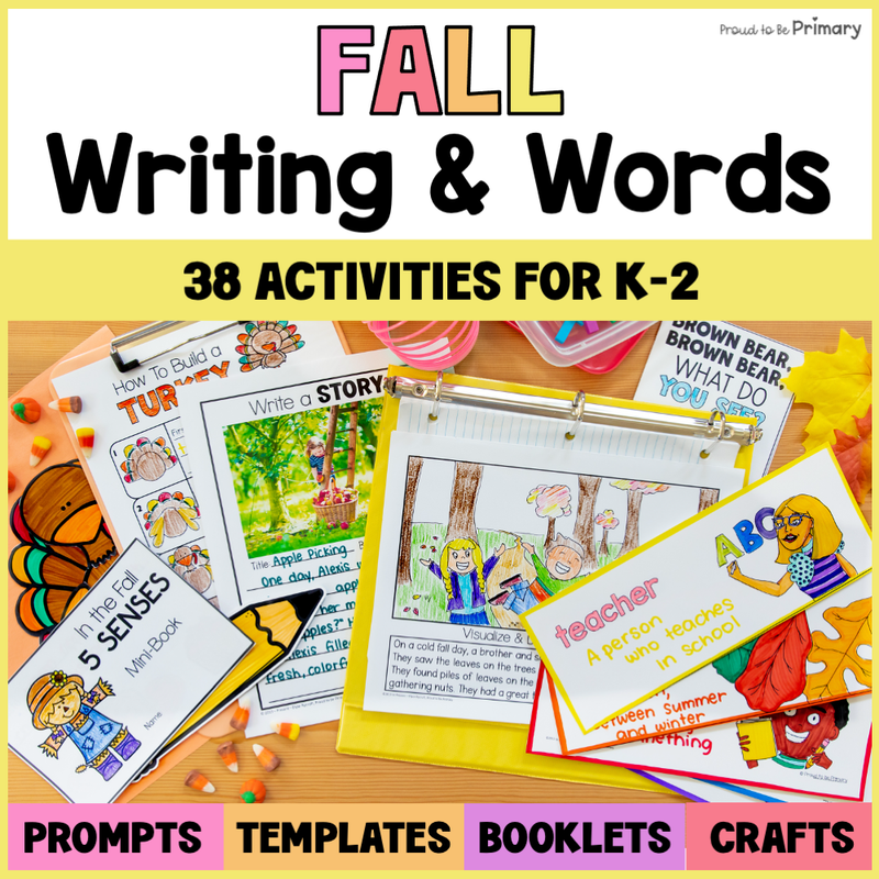 Fall Writing Paper Word Work Activity Worksheets, Pumpkin Template