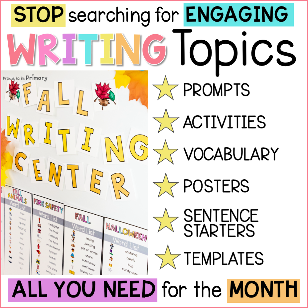 Fall Writing Center for K, 1st and 2nd Grade Classrooms – Proud to be ...