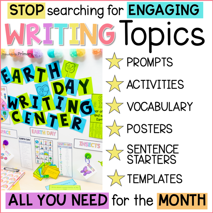 Spring Writing Center for K, 1st and 2nd Grade Classrooms