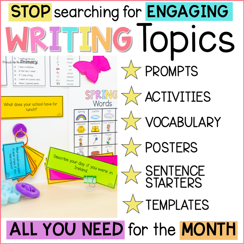 Spring Writing Center for K, 1st and 2nd Grade Classrooms – Proud to be ...