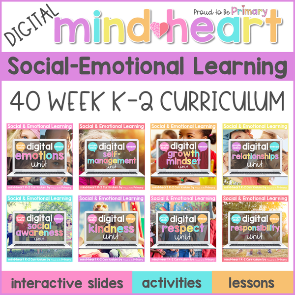 Social Emotional Learning DIGITAL Curriculum for Kindergarten to 2nd