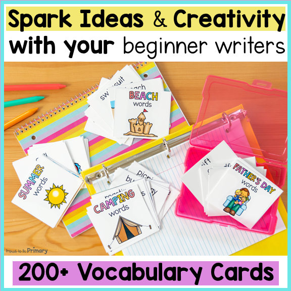 Vocabulary Cards for Kindergarten, 1st, 2nd grade Writing Center & Wor ...
