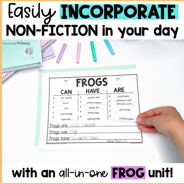 Frog Amphibian Non-Fiction ELA & Science Unit – Proud to be Primary
