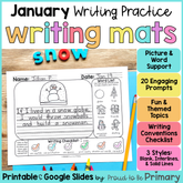 January New Years Winter Writing Center Prompts Paper Morning Work Act