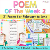 Poem of the Week Shared Reading & Poetry Month Activities with 100th D