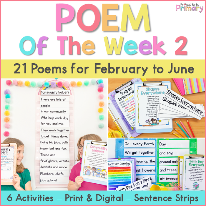 Poem of the Week Shared Reading & Poetry Month Activities with 100th D