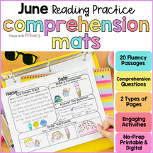 June End of School Year Activities - Summer Reading Comprehension Work