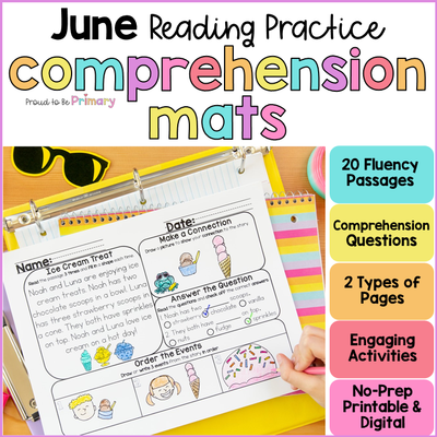 June End of School Year Activities - Summer Reading Comprehension Work