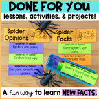 All About Spiders Unit, Writing Activities, Parts of a Spider, Craft,