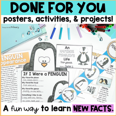 Penguin Activities Winter Craft, Writing, Drawing, Bulletin Board, Sci