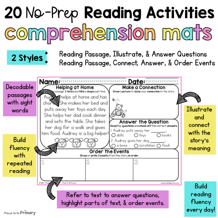 May Spring Mother's Day Morning Work Reading Comprehension Passages Qu