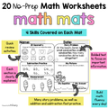 Summer Math Review Worksheets for First Grade