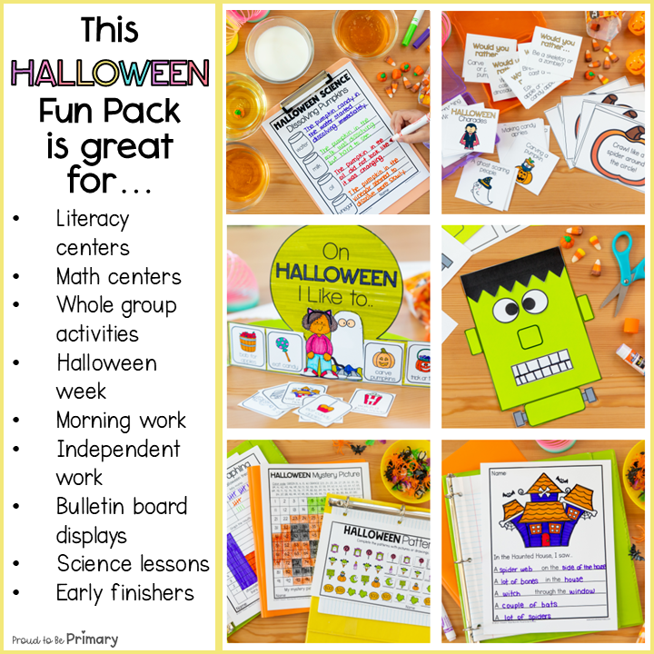 Halloween Fun Pack - Centers, Games, Science Experiments and Worksheet ...