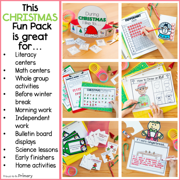 Christmas Activities - Reindeer Craft, Games, Santa Letter - Math & Li ...