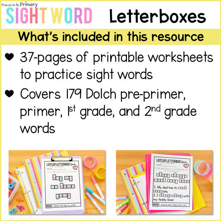 Dolch Sight Words Letter Formation Worksheets – Proud to be Primary
