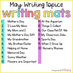 May Spring Mother's Day Writing Center Prompts Paper Morning Work Acti