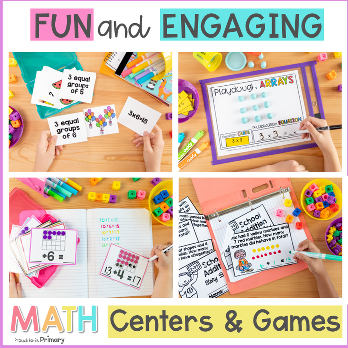 First Grade and Second Grade MATH Curriculum - 20 Unit Bundle