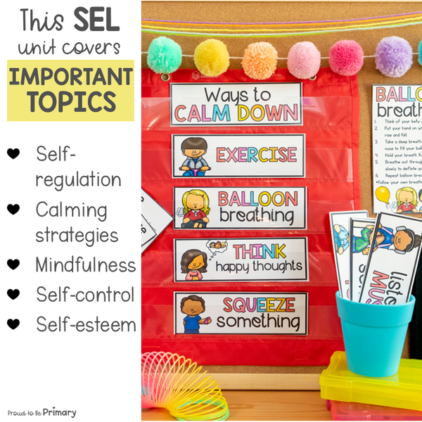 Self Regulation, Calm Down Corner, Yoga, Brain Break, Self Esteem SEL