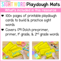 Dolch Sight Words Playdough Mats