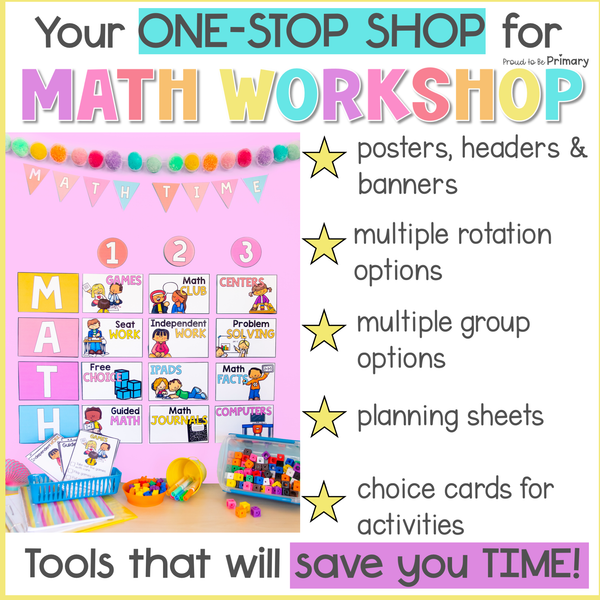 Math Workshop Rotation Board & Organization Kit - Guided Math - Math S ...