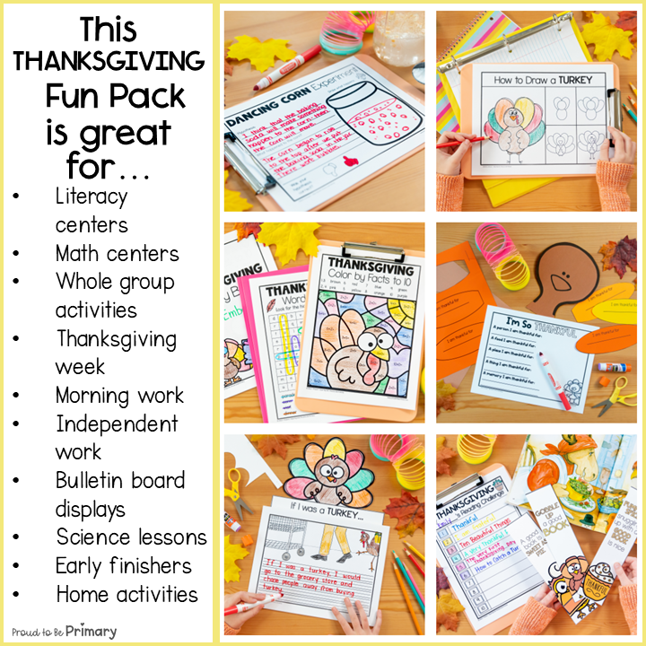 Thanksgiving Fun Pack - Centers, Games, Science Experiments and Worksh ...
