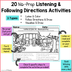 Listening Activities for Back to School (August or September)