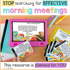 Morning Meeting Slides - Activities, Questions, Greetings - Social Emo