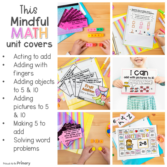 Addition to Ten Math Unit for Kindergarten