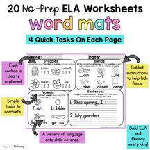 May Spring Morning Word Work Worksheets & Literacy Center Activities