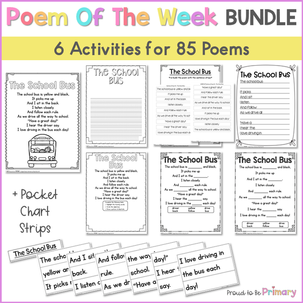 Poetry Writing & Activities Bundle - Shared Reading, Weekly Poems - Po
