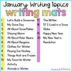 January New Years Winter Writing Center Prompts Paper Morning Work Act