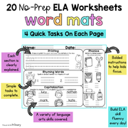 Morning Word Work Activities - No-Prep Spelling & Sight Word Practice