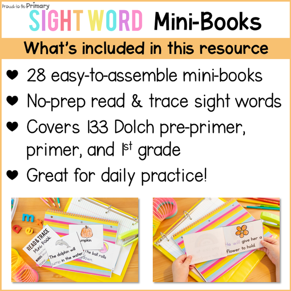 Dolch Printable Sight Word Decodable Books - Pre Primer 1st Grade Kind