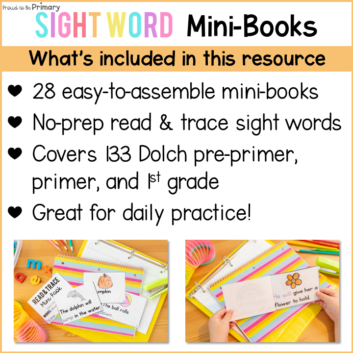 Dolch Sight Word Readers - Read & Trace Mini-Books – Proud to be Primary