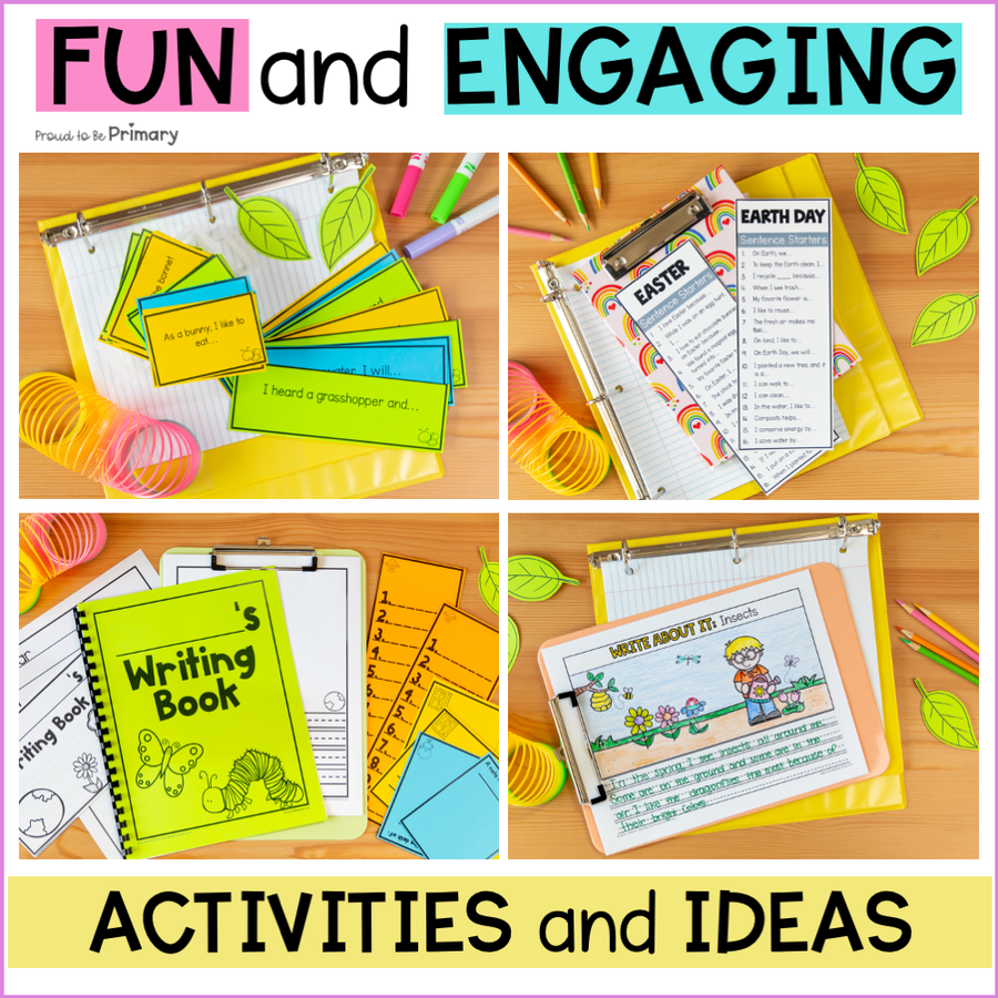 Spring Writing Center for K, 1st and 2nd Grade Classrooms