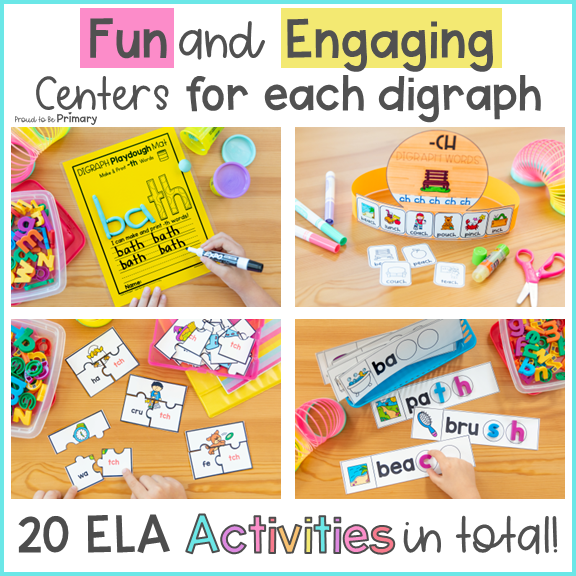 Ending Digraph Activities, Worksheets, Centers & Posters: ch, th, sh ...