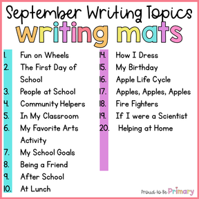 Back to School Writing Prompts, Paper, Journal Activities for Writing