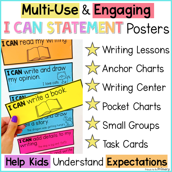 I Can Statements for Writing | Posters & Cards | Common Core for K-2a ...