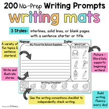 Writing Prompts Paper with Picture Box Creative Writing Center Journal