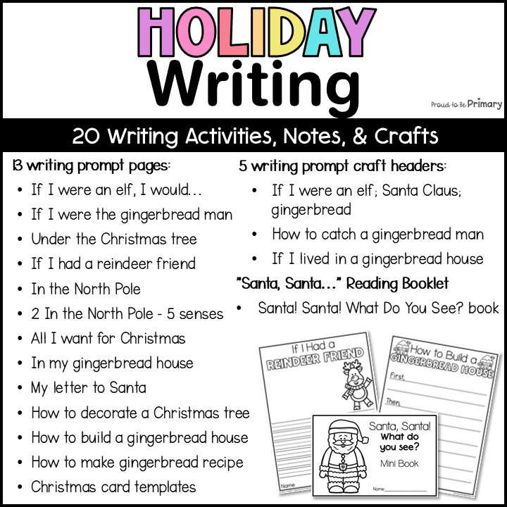 Christmas Writing Center Paper Prompts Gift Tag Letter Template If I W