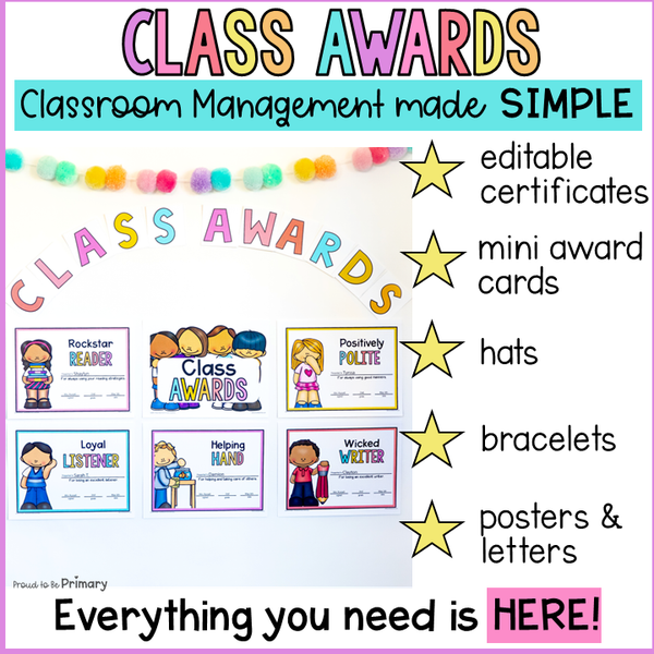 End of Year Superlatives Class Awards - Student Certificates & Hats